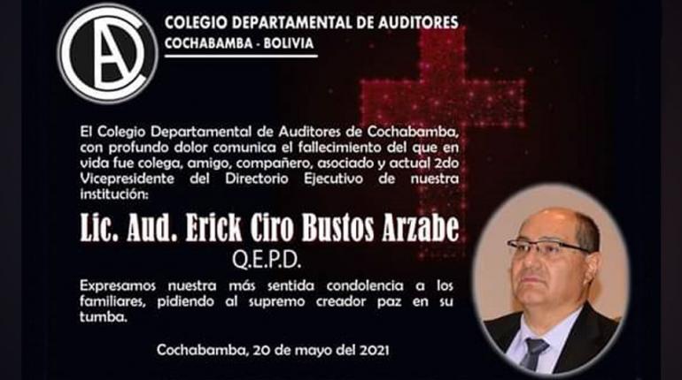 Falleció Erick Bustos, director de Auditoría de la Alcaldía | Los Tiempos
