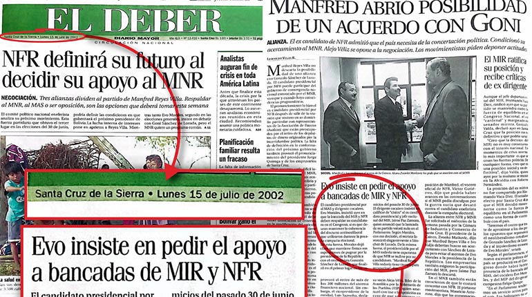 Manfred reitera que Evo le pidió su apoyo para ser Presidente el 2002 y ...